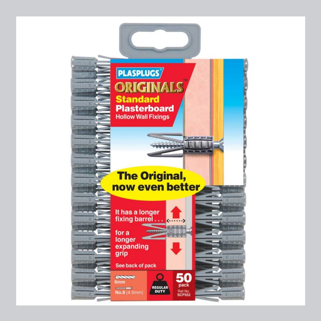 Plasplugs Std Duty PlasterBoard Fixings 50pc - Hardware Heaven