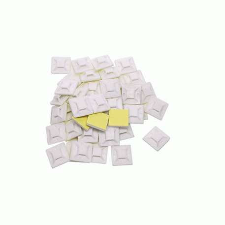 40PC WHITE SELF ADHESIVE CABLE TIE MOUNTS – 23 X 23MM – Hardware Heaven